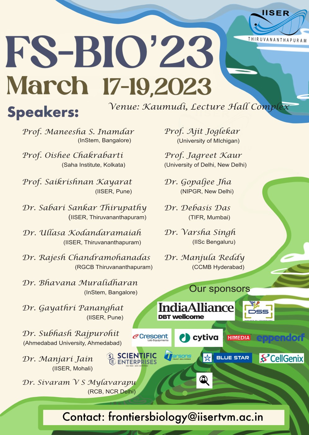 Program – IISER TVM Frontier Symposium in Biology (FS-BIO 2023)